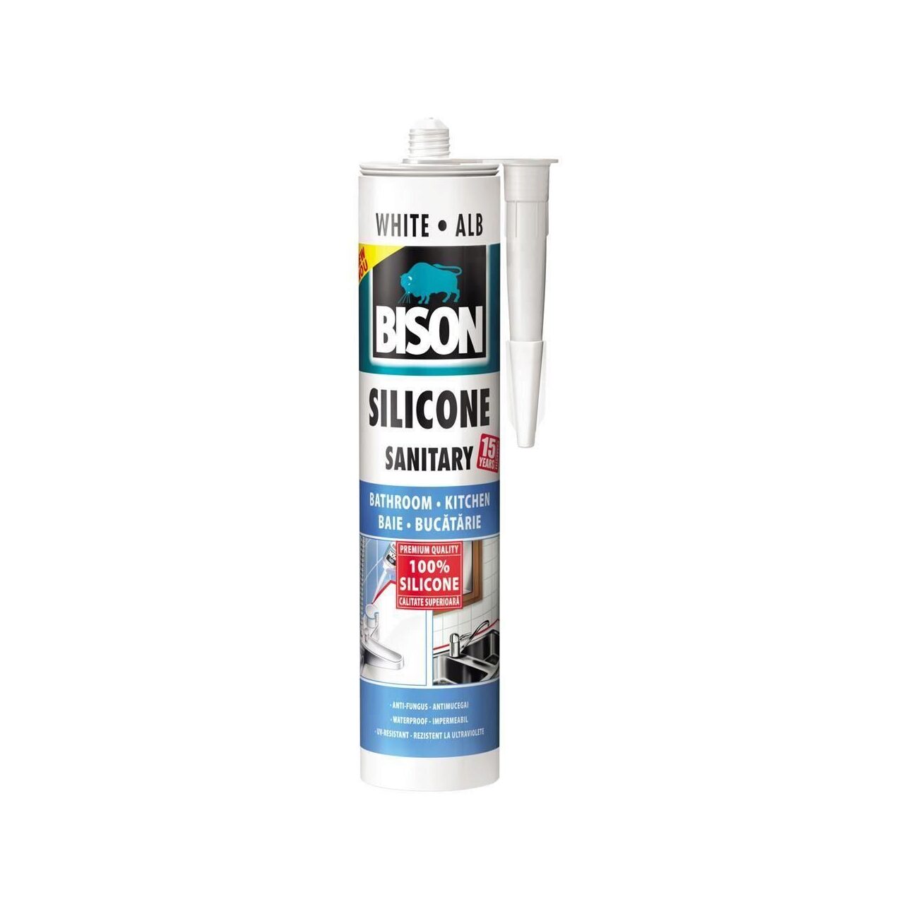 Silicon Sanitar Premium BISON, 280ml, alb - TEMAD